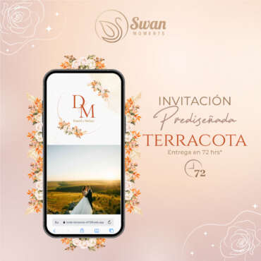 Invitación de boda Terracota - Swan Moments